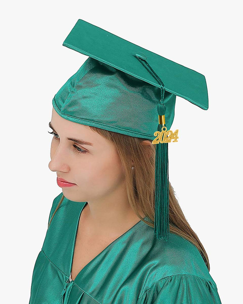 Shiny Adult Graduation Cap with Tassel-12 Colors Available