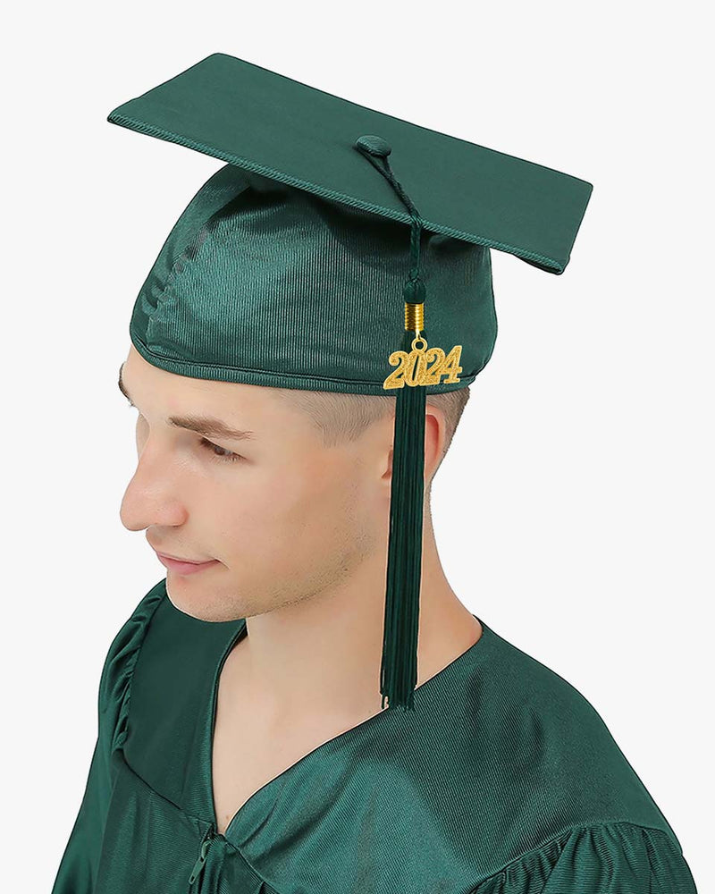 Shiny Adult Graduation Cap with Tassel-12 Colors Available