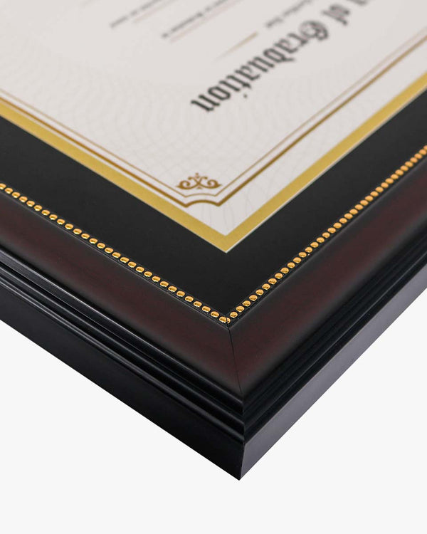 Graduation Certificate Double Documents Frame with Black Gold Double ...