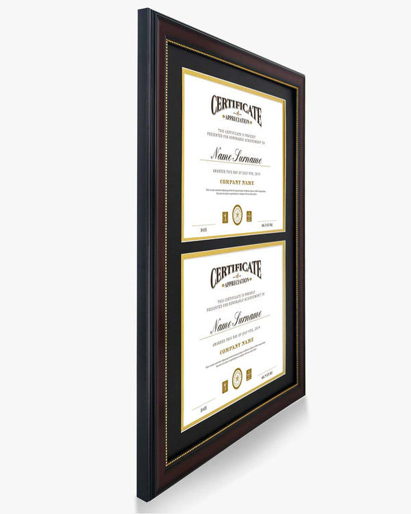 Graduation Certificate Double Documents Frame with Black Gold Double ...