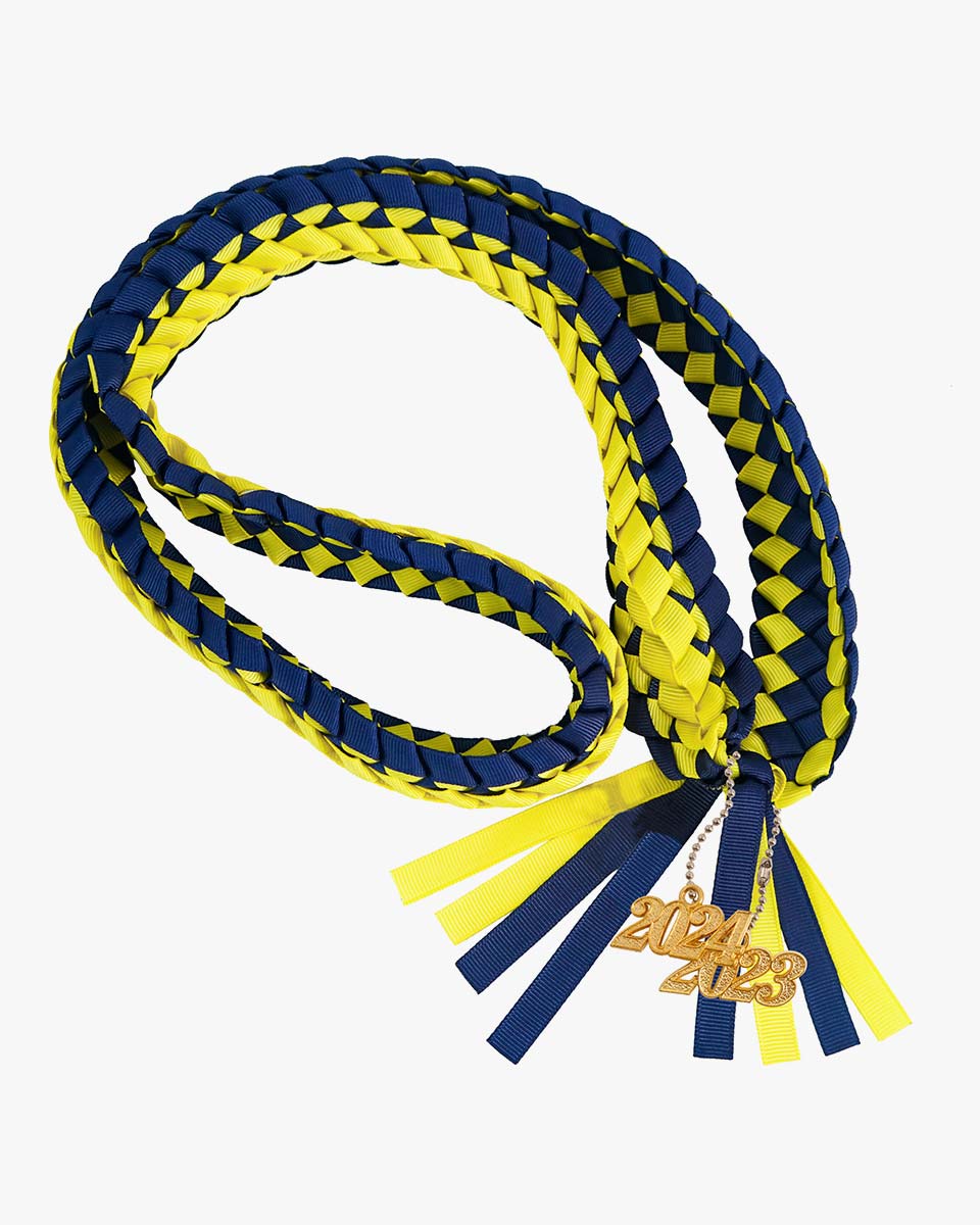 Graduation Braided Ribbon Lei with 2022 and 2023 Year Charm