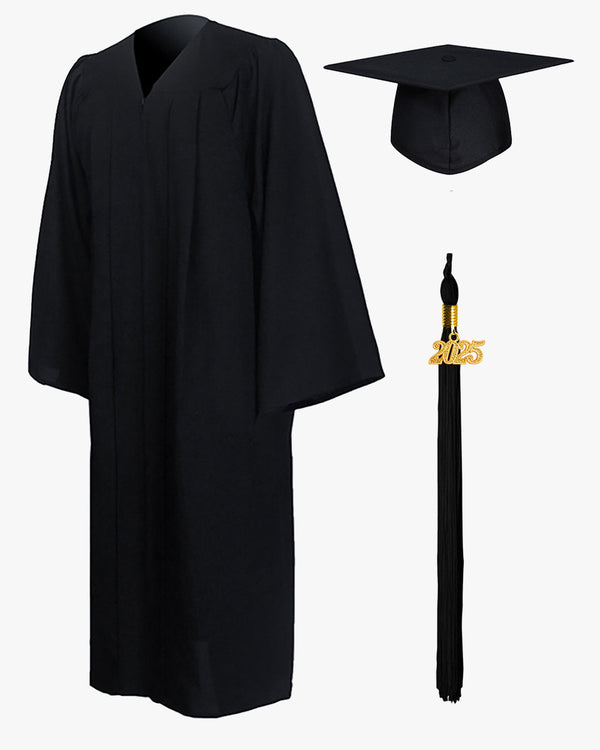 Premium Matte Graduation Cap,Gown & Tassel Package - 15 Colors Available