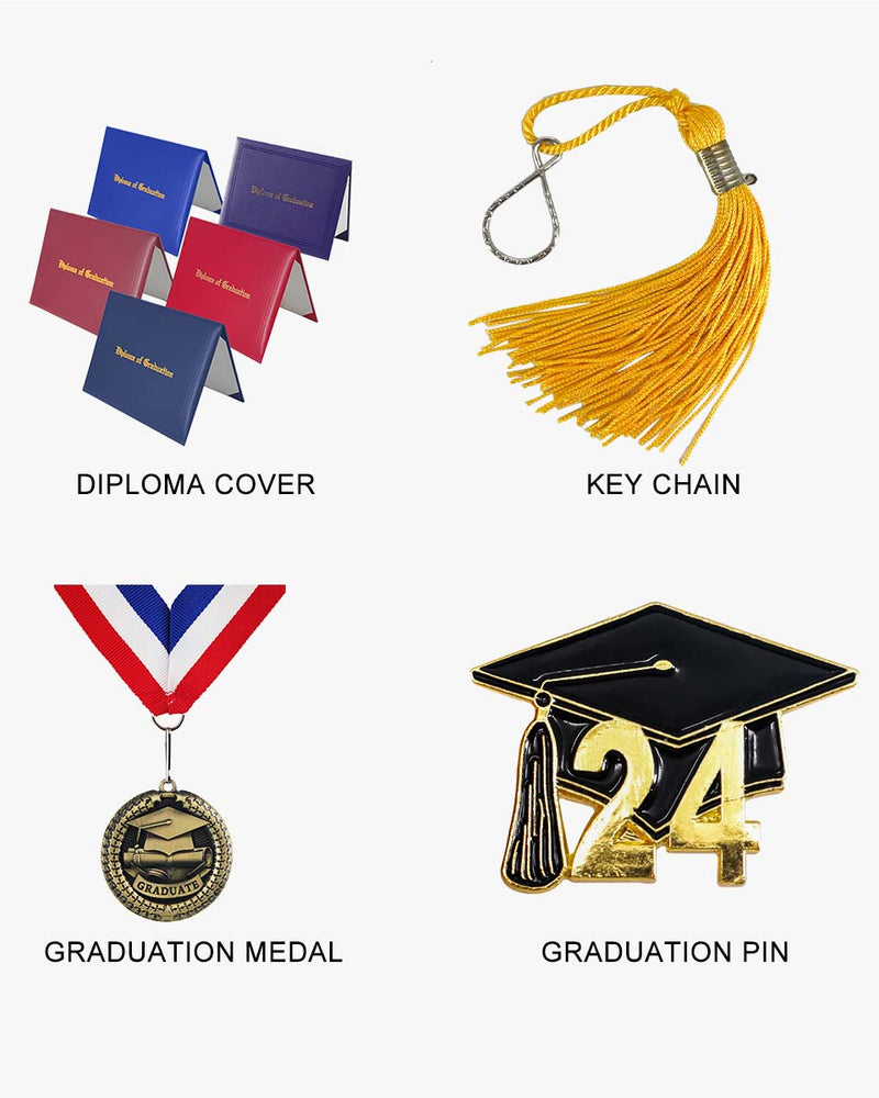 Premium Matte Graduation Cap,Gown,Stole,Imprinted Diploma Cover ...