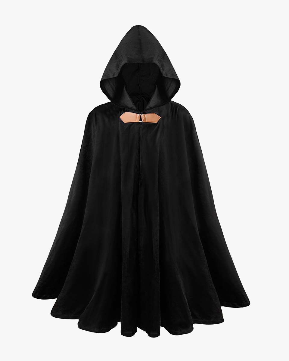 Medieval Renaissance Velvet Hobbit Cloak with Hood for Halloween Cospl