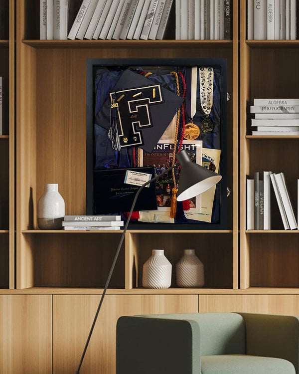 17x21 Graduation Shadow Box Frame for Cap Gown Diploma Stole Cords Woo