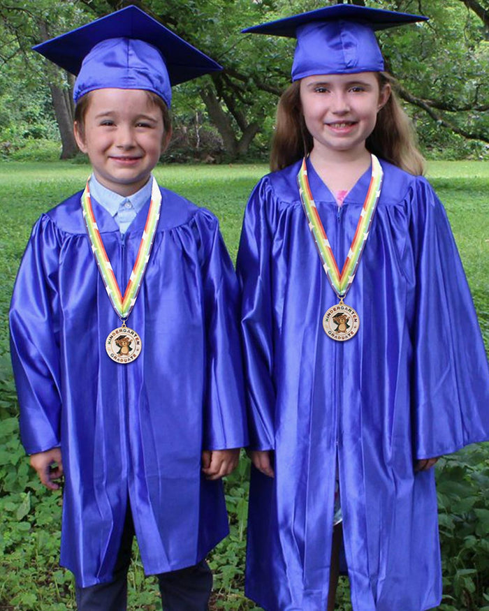 Kindergarten Graduation Bear Medal with Rainbow Neck Ribbon