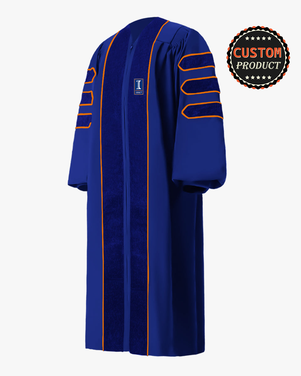 University of Illinois Urbana-Champaign Doctoral Gown, Tam & Hood Package
