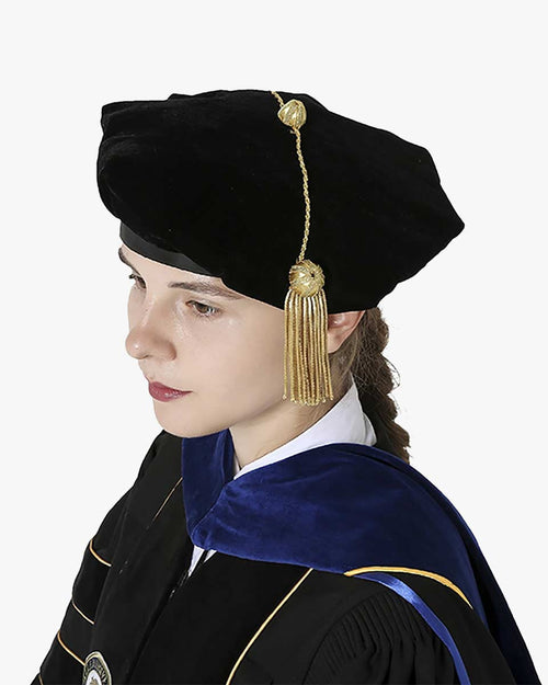 Black Deluxe Doctorate Tam – 4/6/8 Sided Available