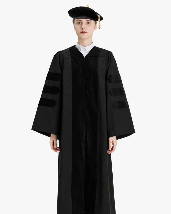 Economy Doctoral Graduation Gown, Tam & Hood Package
