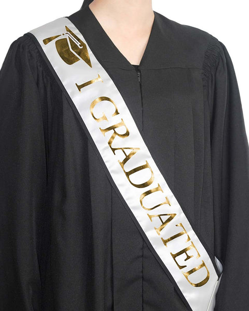 White Graduation Sash "I Graduated"